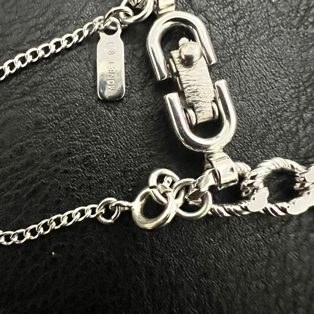 Monet | Jewelry | Monet Vintage Silver Tone Rope Twist Chunky Link ...